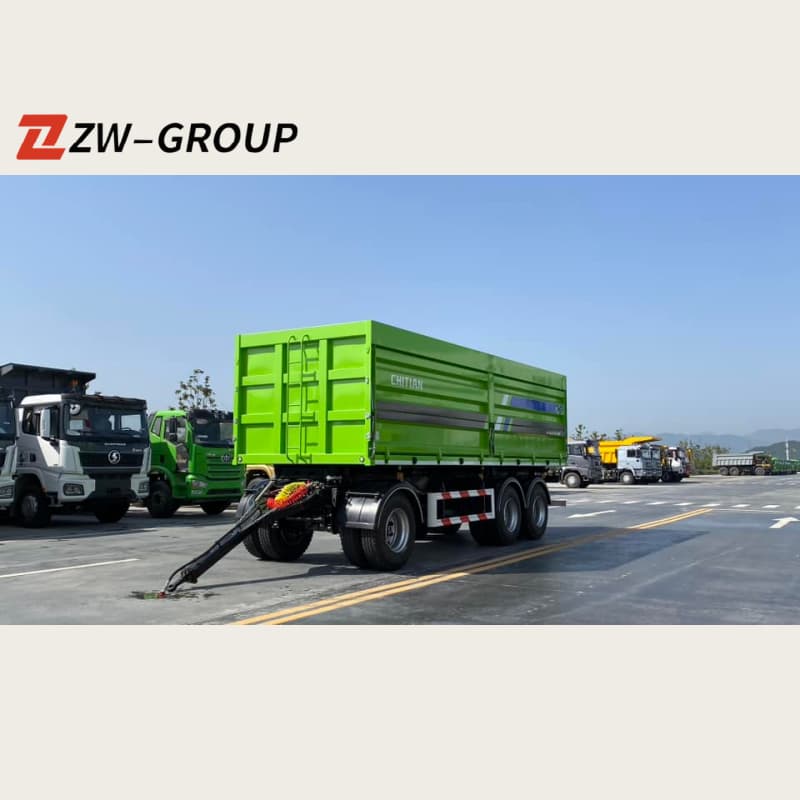 Full Drawbar Side Tipper Semi Trailer 60t 3 Axles For Sale - ZW Vehicle ...
