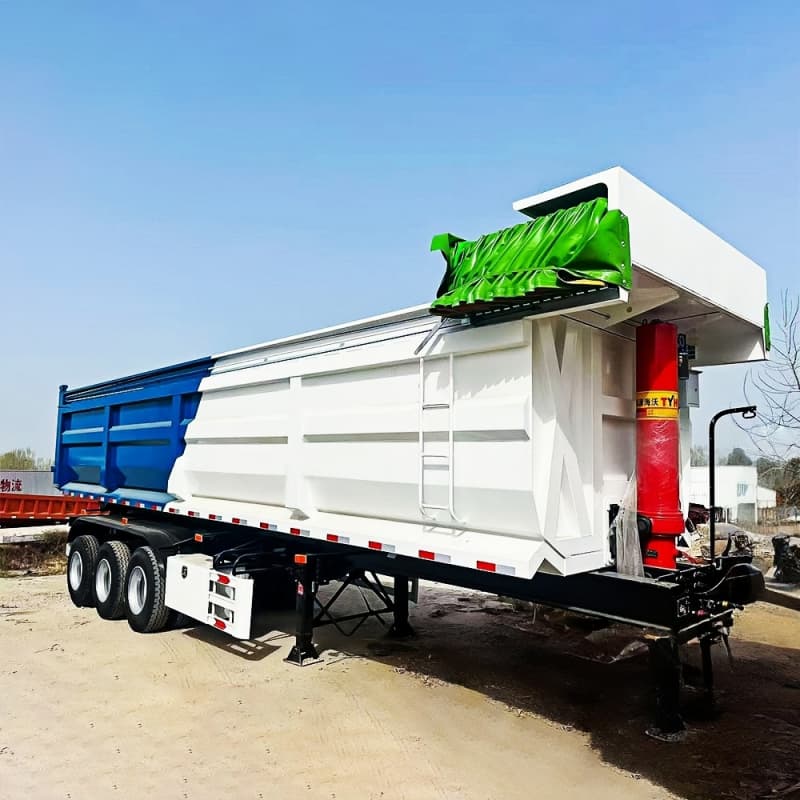 End Dump Semi Trailer 60m³ 3 Axles 60t Blue For Sale - ZW Vehicle Group