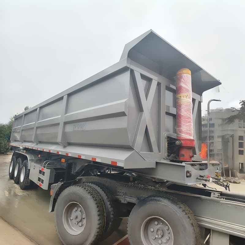 End Dump Semi Trailer 70m³ 3 Axles 70t Grey For Sale - ZW Vehicle Group