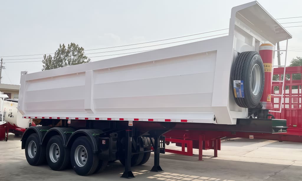 U-shaped End Dump Semi Trailer 70m³ 3 Axles 70t White For Sale - ZW ...